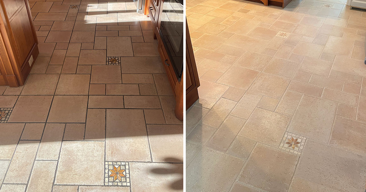 Kitchen Floor in Danbury Looks Incredible After Our Grout Cleaning Process